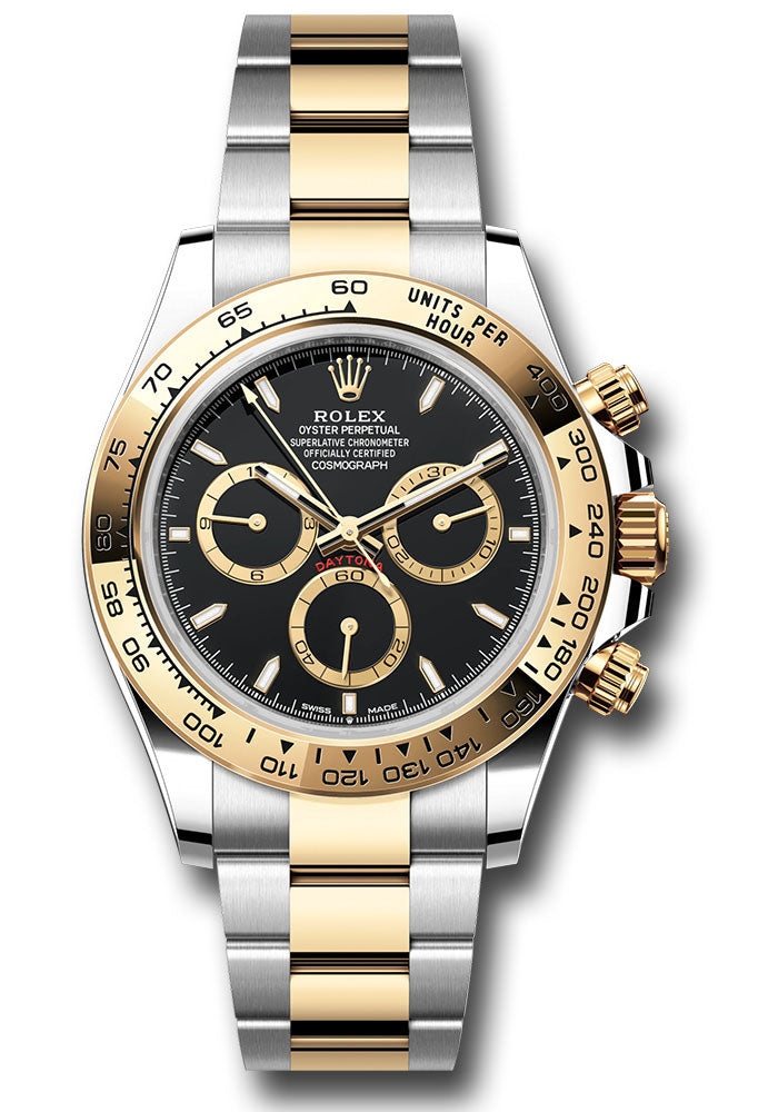 Rolex Yellow Rolesor Cosmograph Daytona Watch - Fixed Bezel - Black In ...